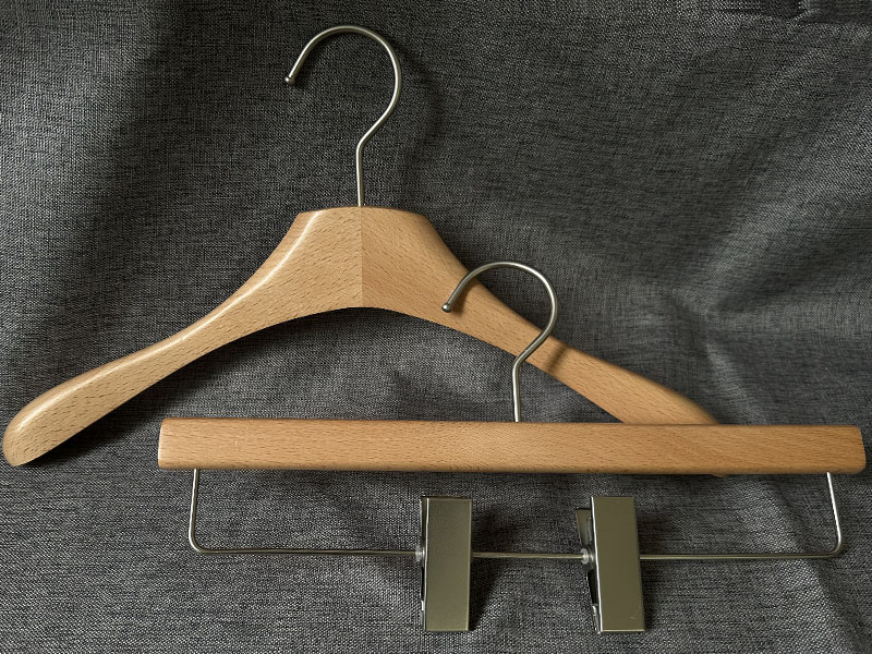 Luxury Beech Wooden Hanger , Hanger with Brand Logo | Leevans