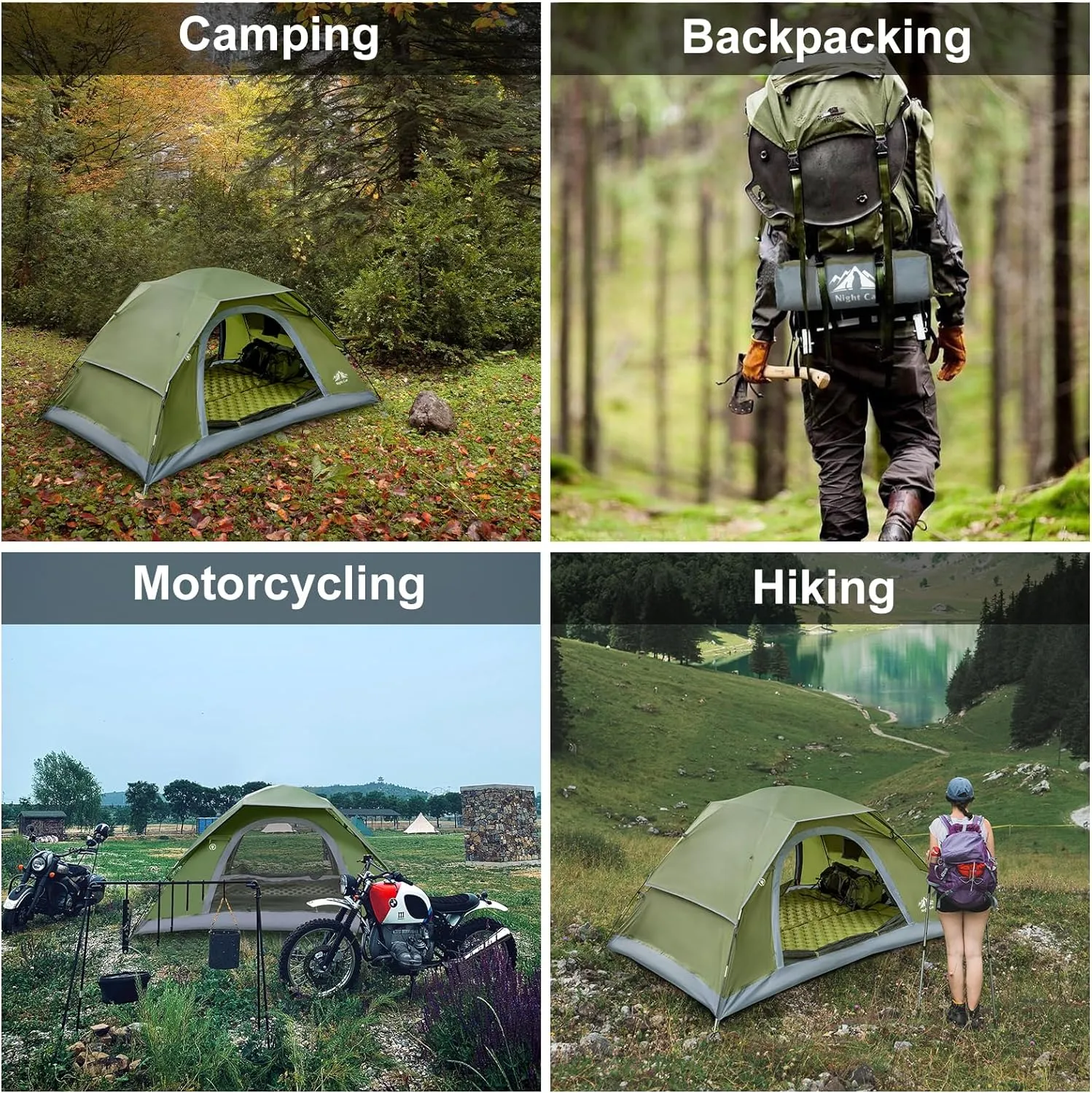 Night Cat Family Camping Tents 3 4 Persons with Unique Rainfly ...