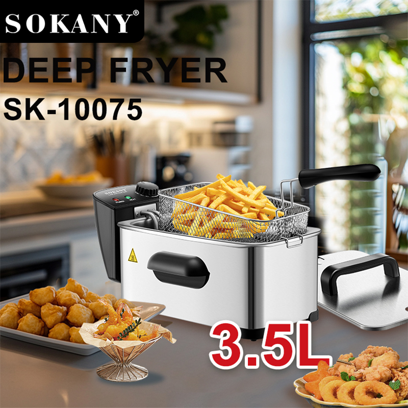 SOKANY SK-10075 Stainless Steel Electric Deep Fryer with Precise ...