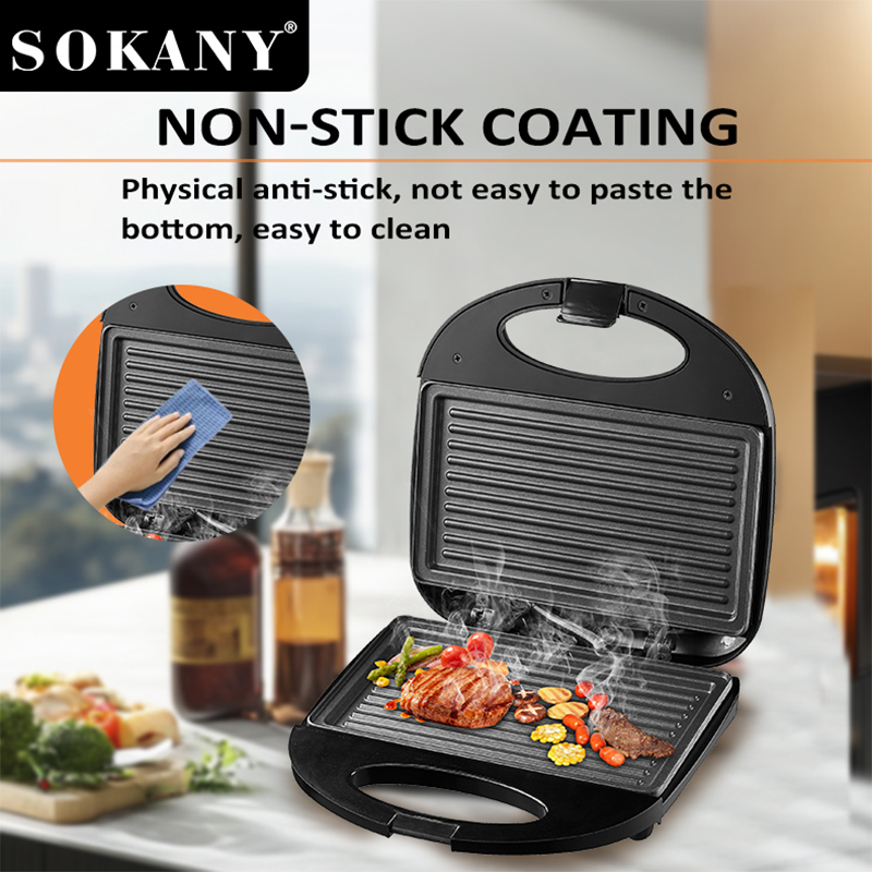 Sokany SK-08110 800W Grill Maker com revestimento antiaderente e corpo ...
