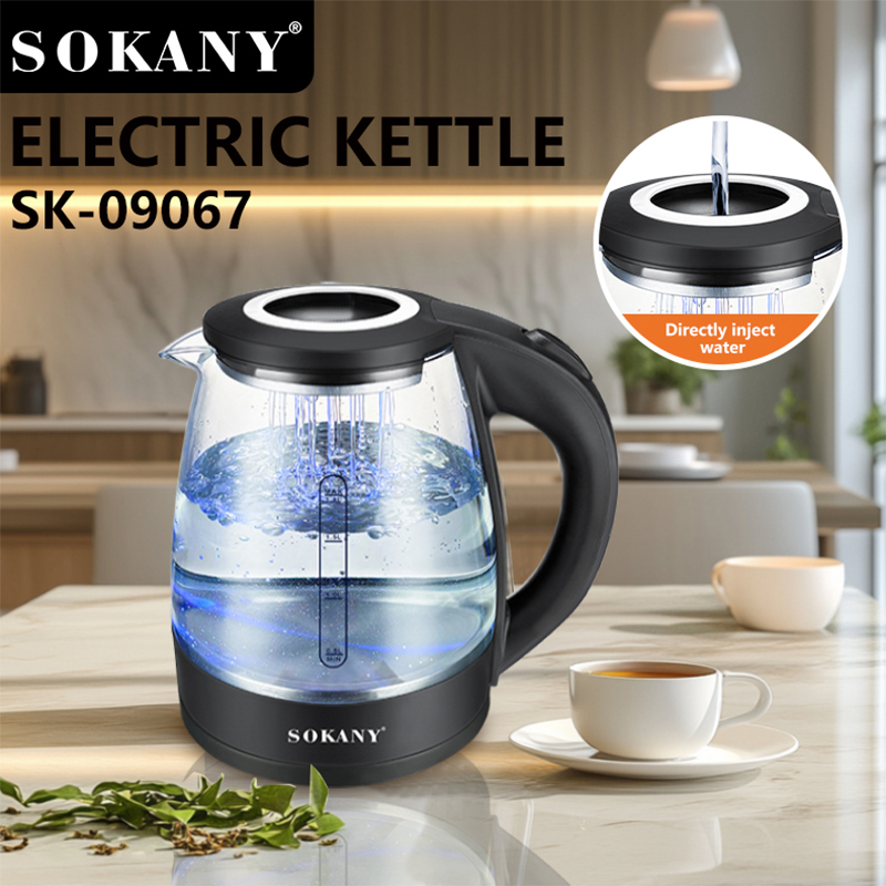 SOKANY SK-09067 1500W 1.8L High Borosilicate Glass Electric Kettle with ...