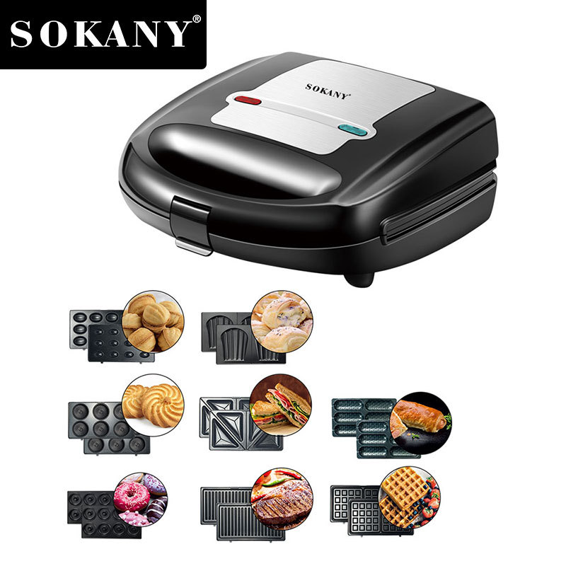 SOKANY SK-B140 8-in-1 Sandwich Maker Set | Non-Stick Coating | 750W Power