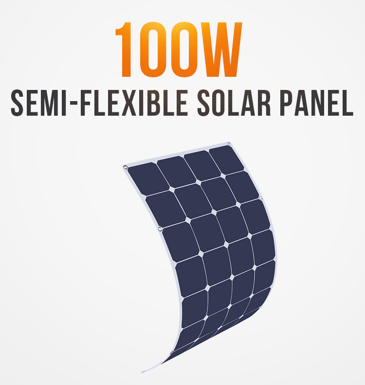 100W Flexible Monocrystalline Solar Panel - High-Efficiency 12V Power ...