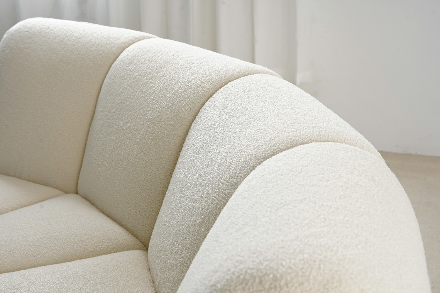 Minimalist Curved Modular Sectional Sofa Six Seater Upholstered Long ...