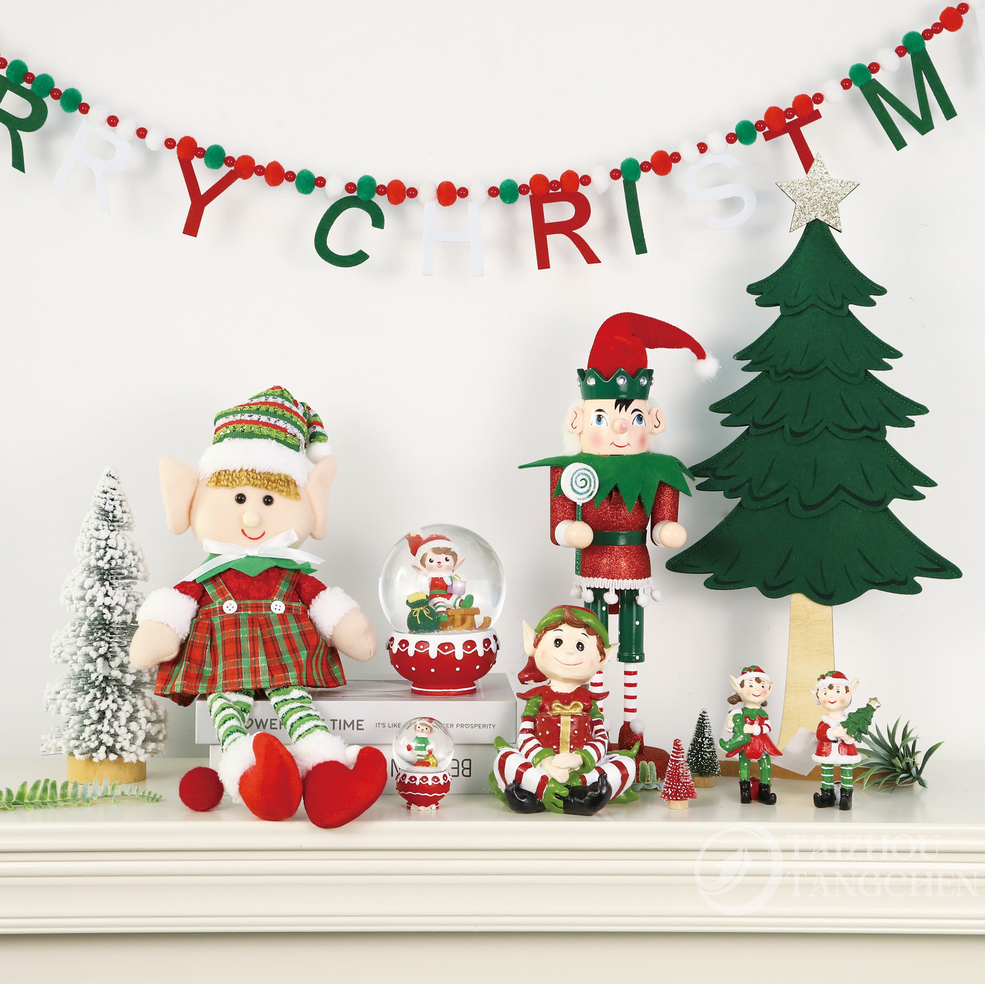 Dining Table Fireplace Decor Cartoon Boy and Girl ELF Gnome Crystal ...