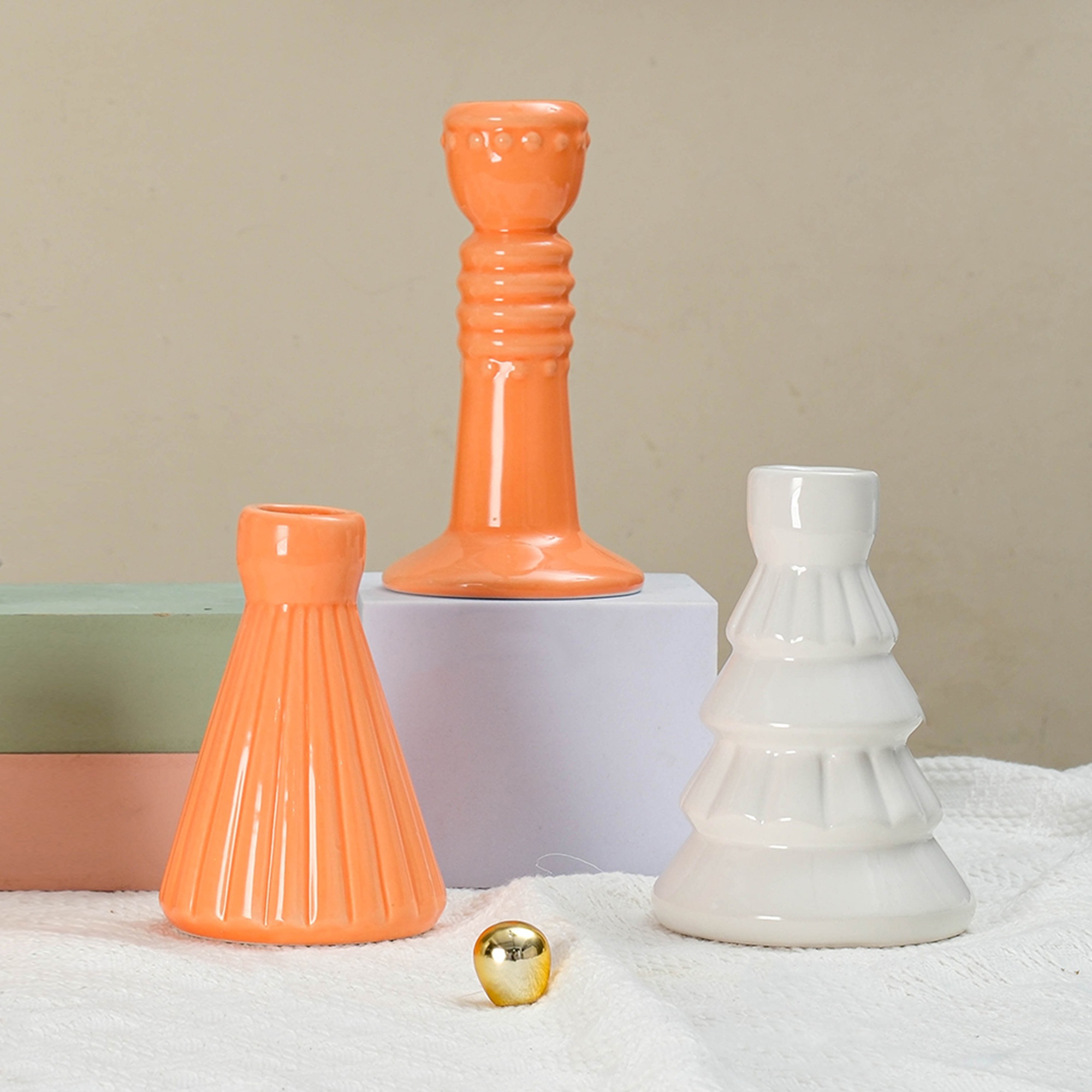 Simple Candlestick Nordic Modern Ceramic Candlestick Ornaments Creative ...