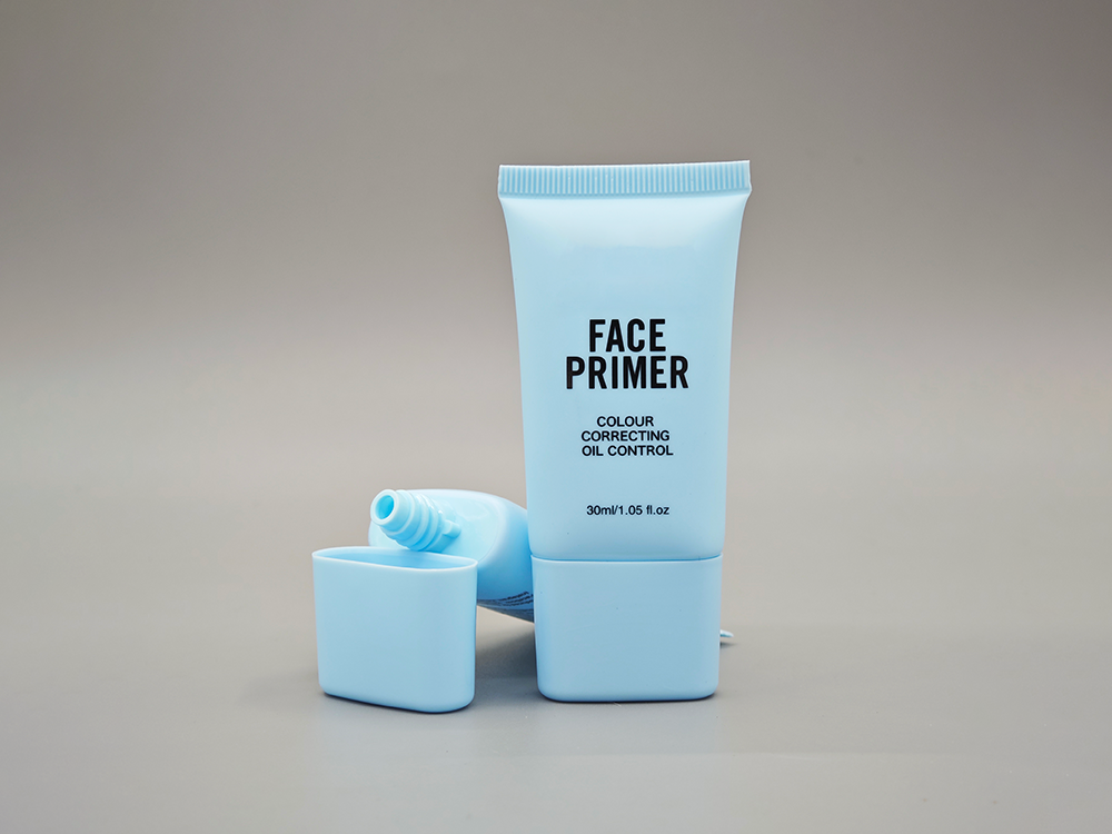 Face Cream Tube with Flat PE Body Matte Blue Finish and Matching Cap ...