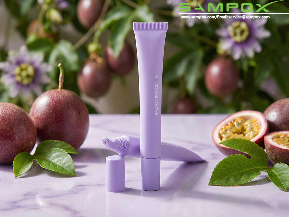 Lippenmaske in weicher, matter Lavendelfarbe aus PE-Kunststoff mit ...