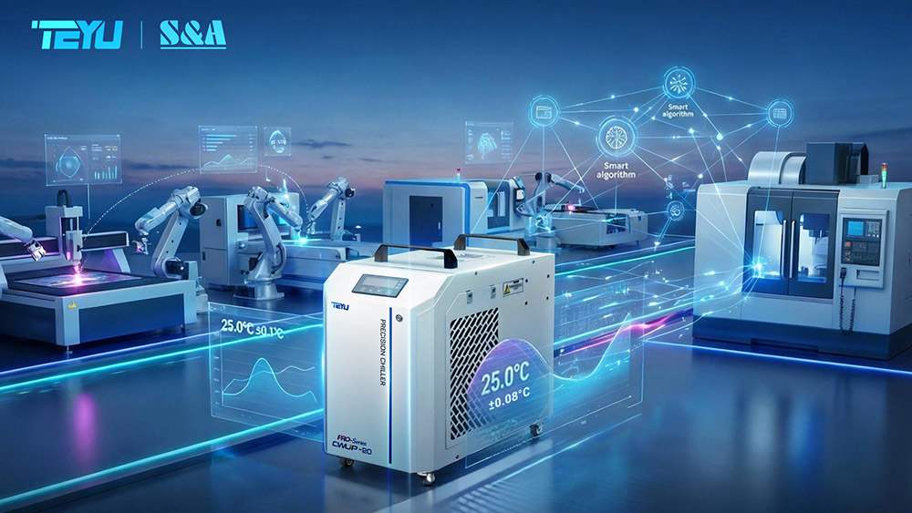 เครื่องทำความเย็นอุตสาหกรรมความแม่นยำสูง พร้อมระบบ Modbus-485 สำหรับการบูรณาการโรงงานอัจฉริยะ ...