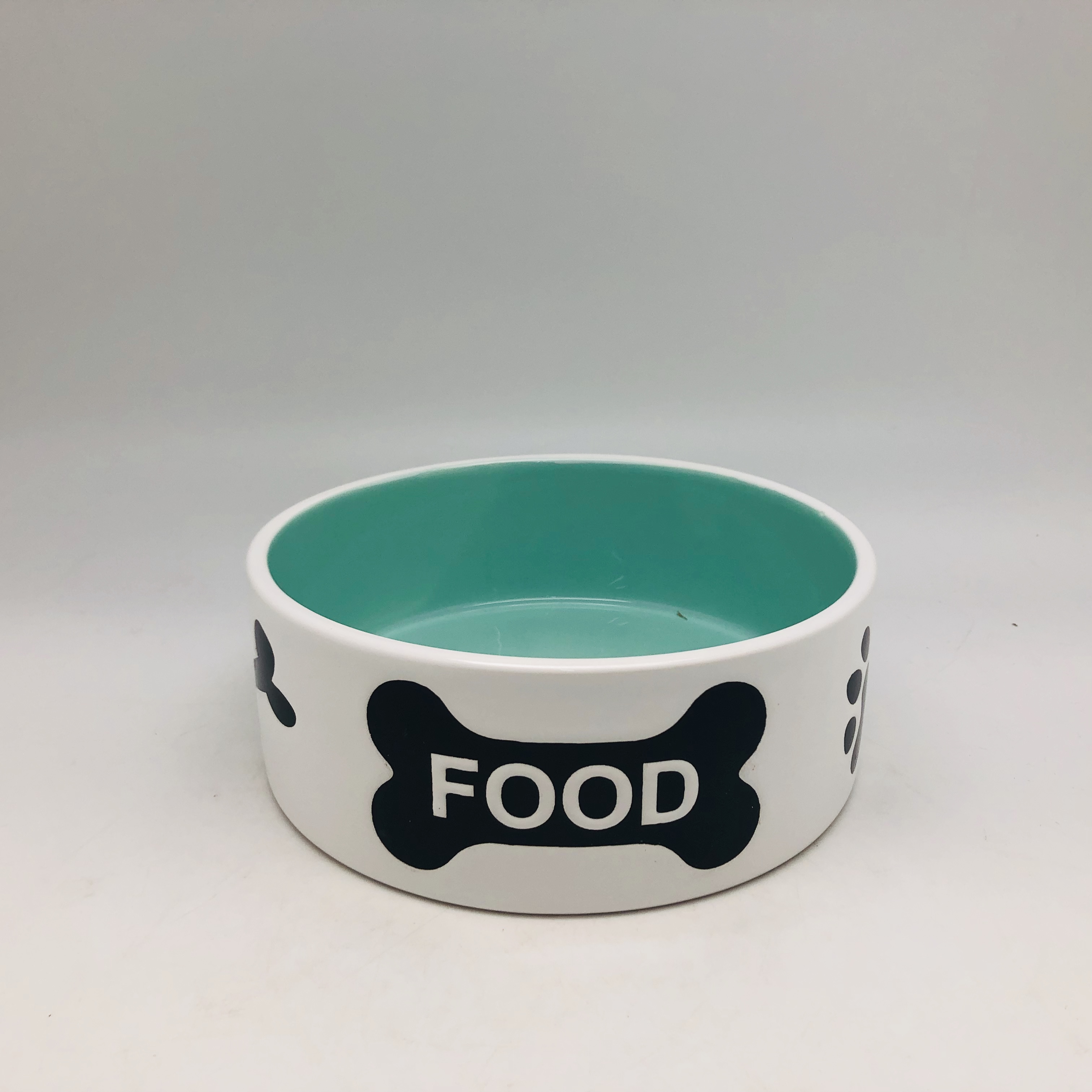 Customized Colored Bone Paw Print Ceramic Pet Bowls, Feeding Bowls and ...