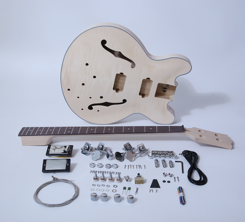 Diy Electric Bass Guitar Kits-semi Hollow Body Bass Build Your Own