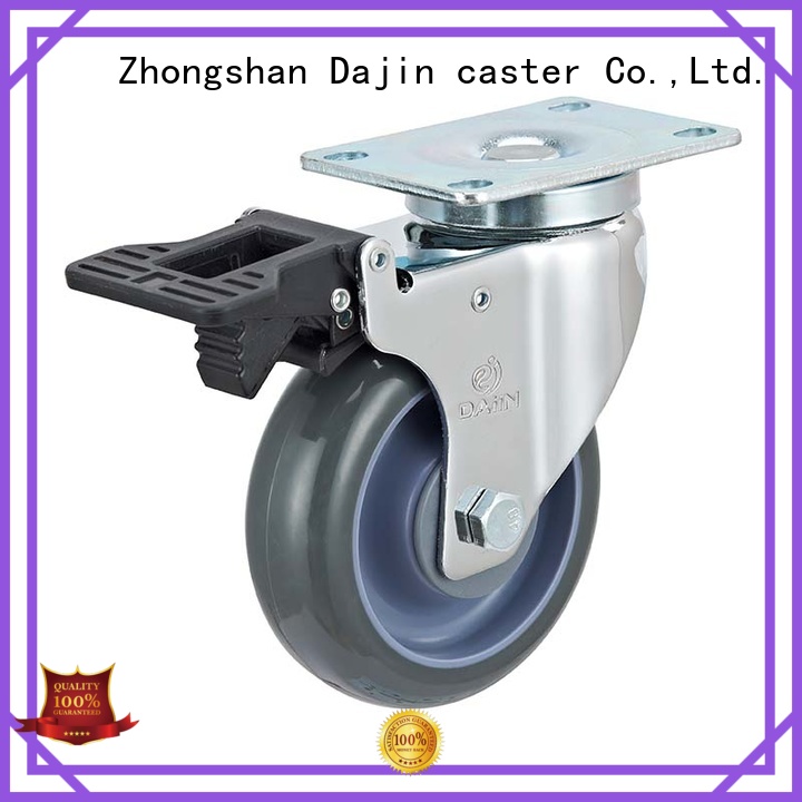 Medium Duty Double Ball Bearing Swivel PU Caster with Brake