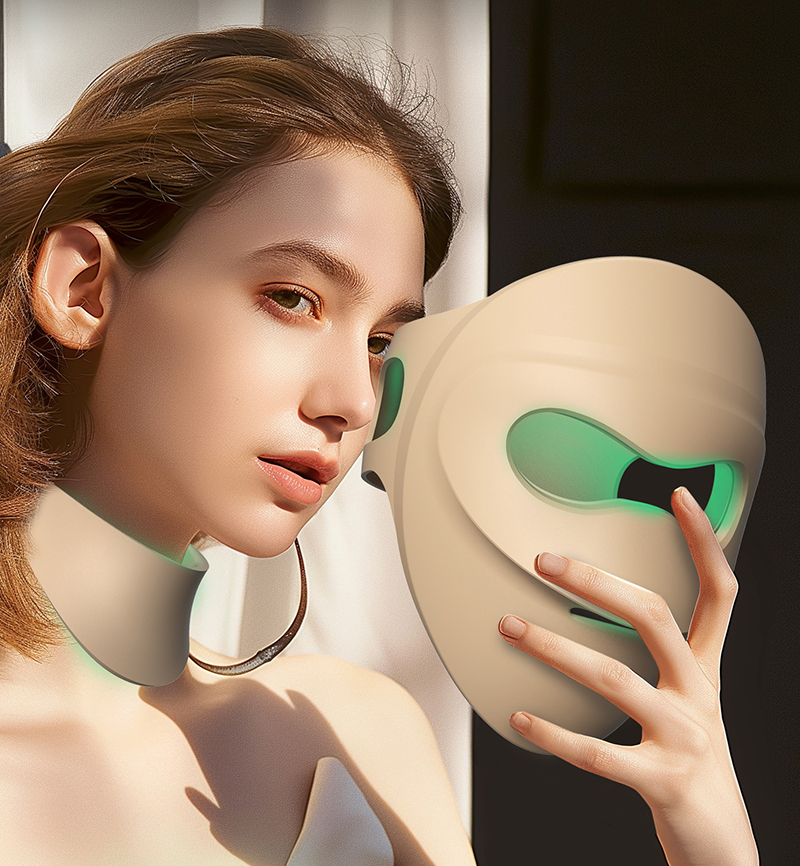 Professional 3D Soft Silicone LED Face Mask With Neck, Fit Facial ...