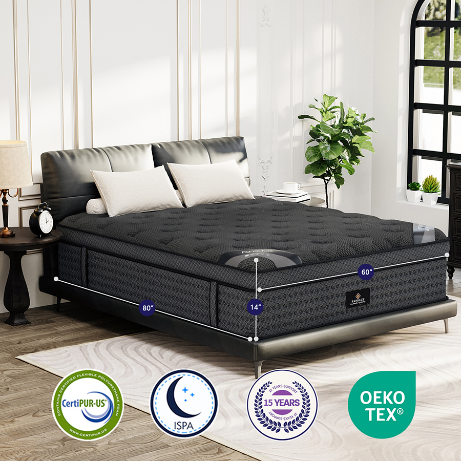 14 Inch Elite Euro Top Hybrid Mattress | Fansace