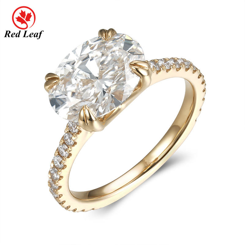 RLR-1 IGI GIA Certified Oval Cut 18K White Yellow Lab Grown Diamond ...