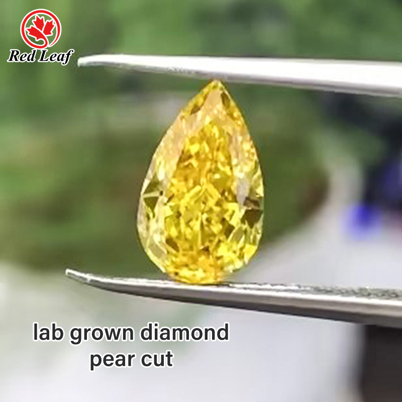 Redleaf IGI Certificate Lab Grown Diamond Pear Cut 1CT to 5CT Yellow ...