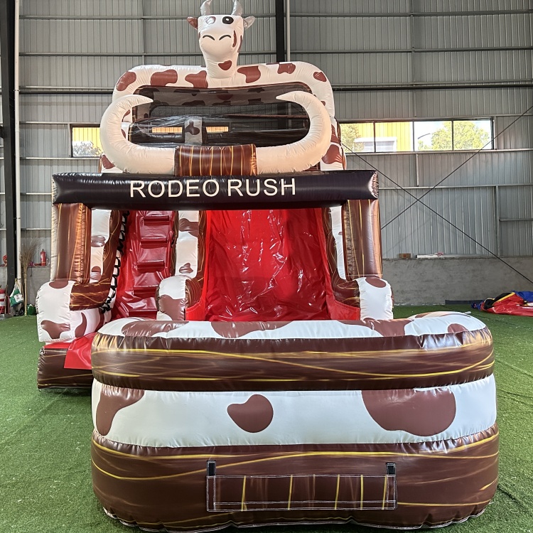 Rodeo Rush Cow Dairy Cattle Pool Waterslide Inflatable Commercial Water ...