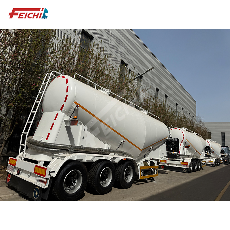 Remorque citerne à ciment FeiChi 3 essieux 30 m³, construction en acier ...