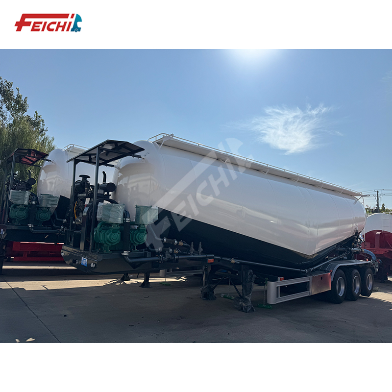 Three-Axle Powder Tank Semi-Trailer, Diesel Engine,High-Strength Steel ...