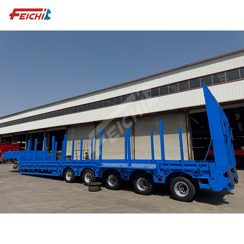 5 Axle 80 Ton Gooseneck Lowbed Trailer ,Heavy Duty Excavator Transport ...