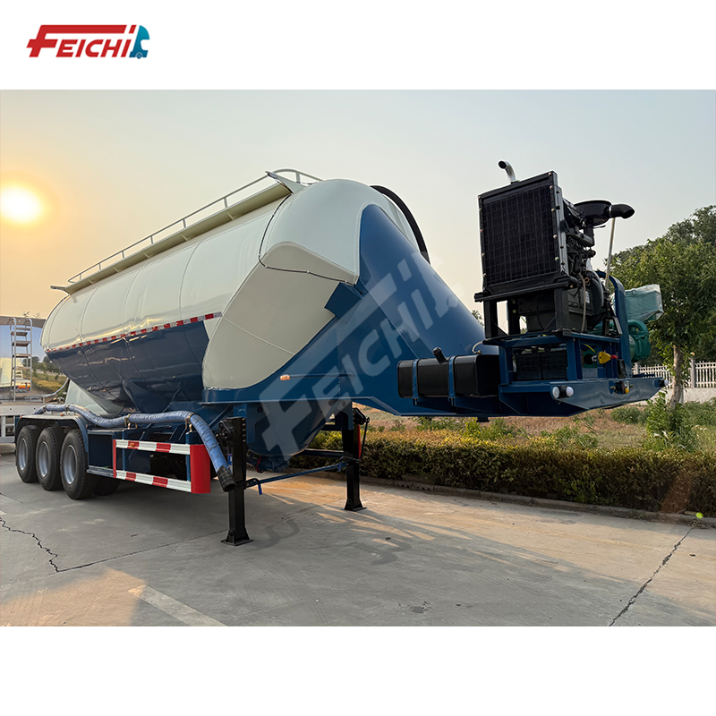 Powder Cement Tanker Semi Trailer Heavy 3 Axle 40 Cbm Vertical Dry Bulk ...