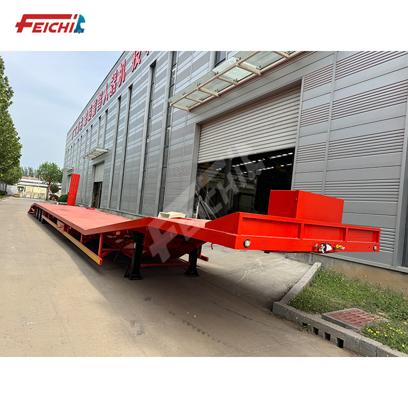 Lowboy Semi Trailer 3 Axle 60 Ton 13m Heavy-duty Construction Machinery ...