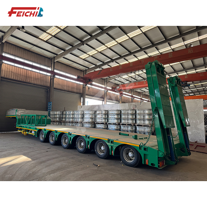 Remorque surbaissée 6 essieux 80 tonnes 14-20 m, polyvalente, pour le ...