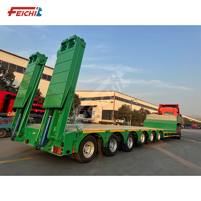 Semi-remorque surbaissée 6 essieux pour le transport d'engins lourds ...