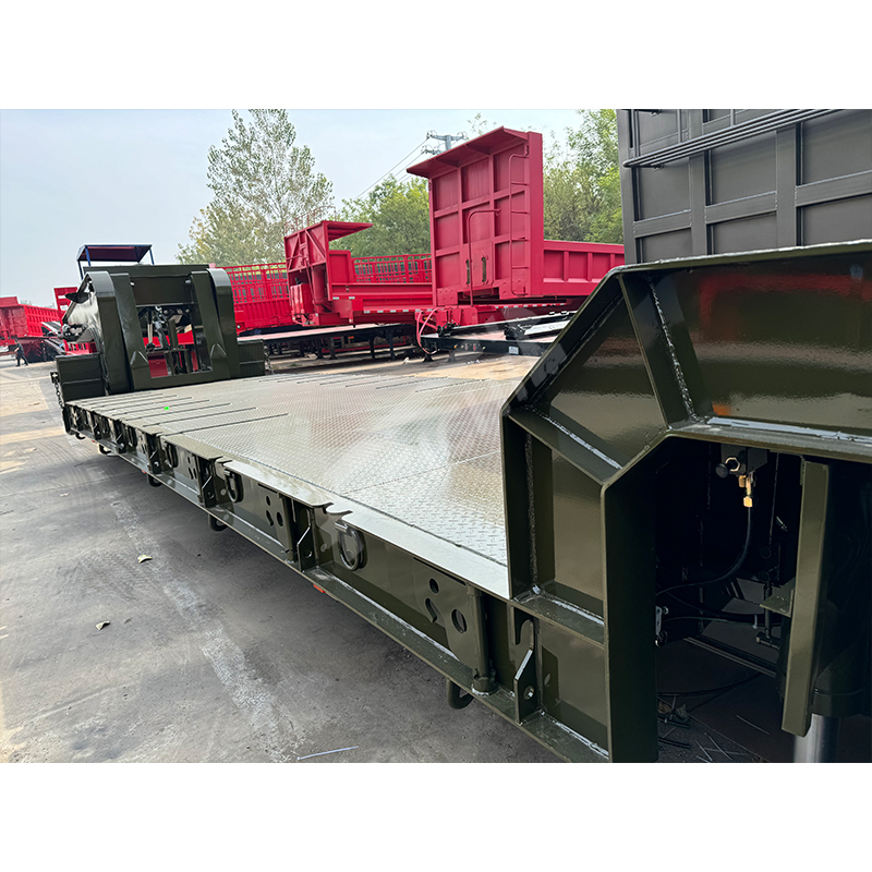 Semi-remorque à plateau surbaissé détachable, col de cygne, 4 essieux ...