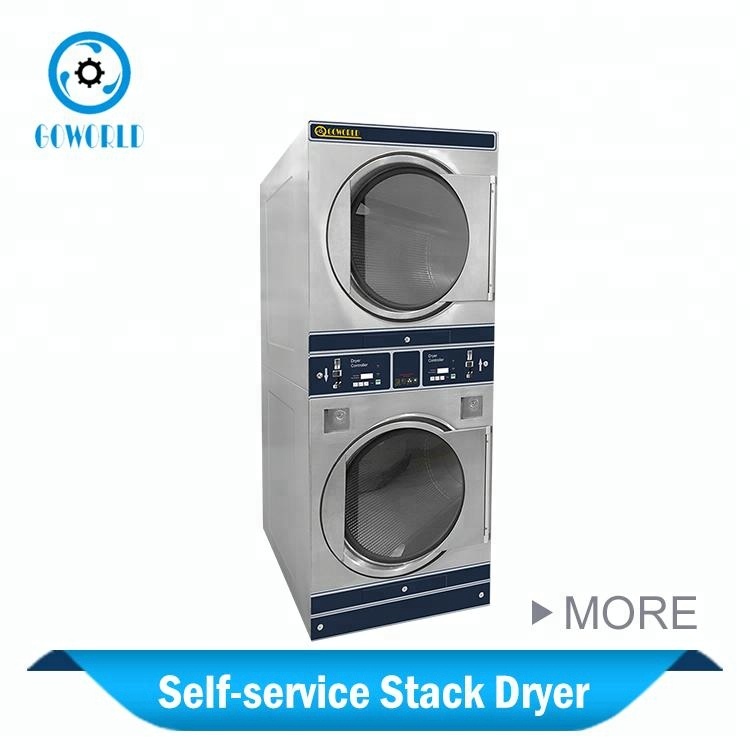 12KG+12KG Steam Heating Coin Operated Stack Dryer Commercial Laundry ...