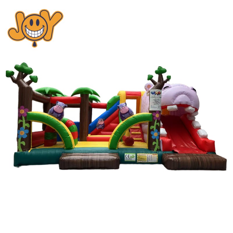 Inflatable Hippo Theme Play Center With Jumping Area And Slide | Joy ...