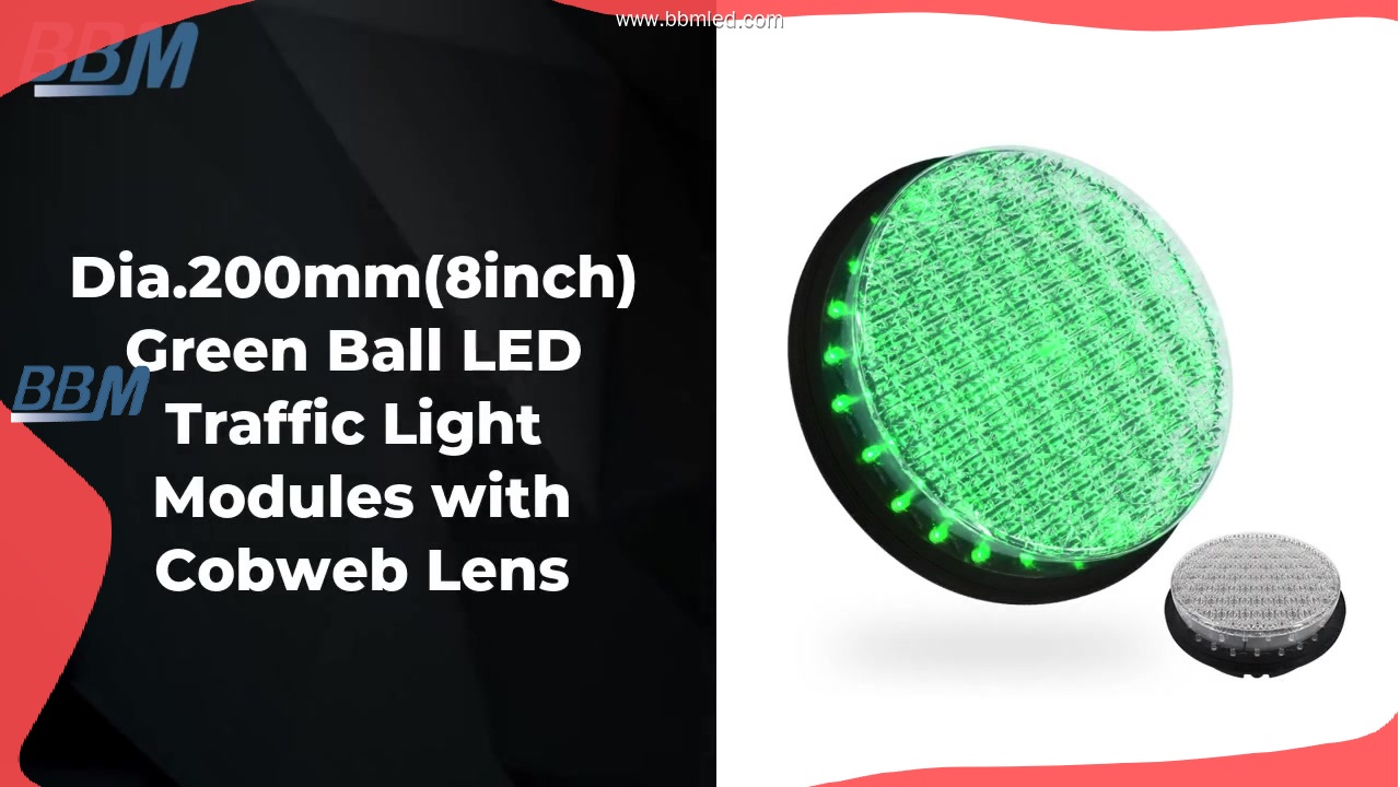 Green Ball LED Traffic Light Module: JD200-3-CLG