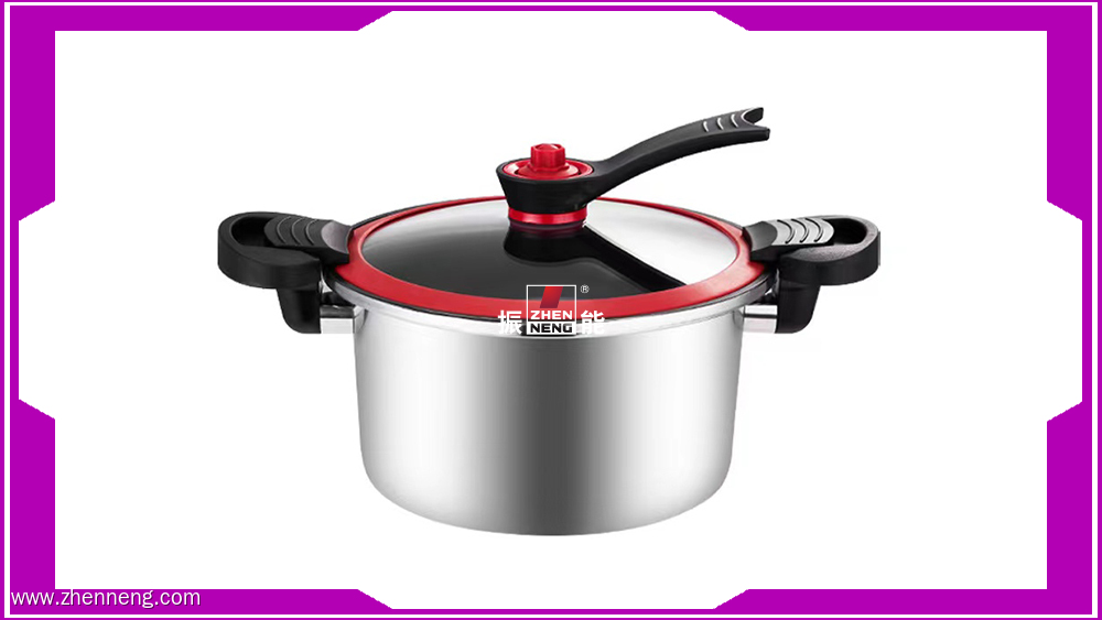 ZHENNEG Fast 4.5L/6.5L Micro Pressure Cooker with Safe Glass Lid & Nonstick