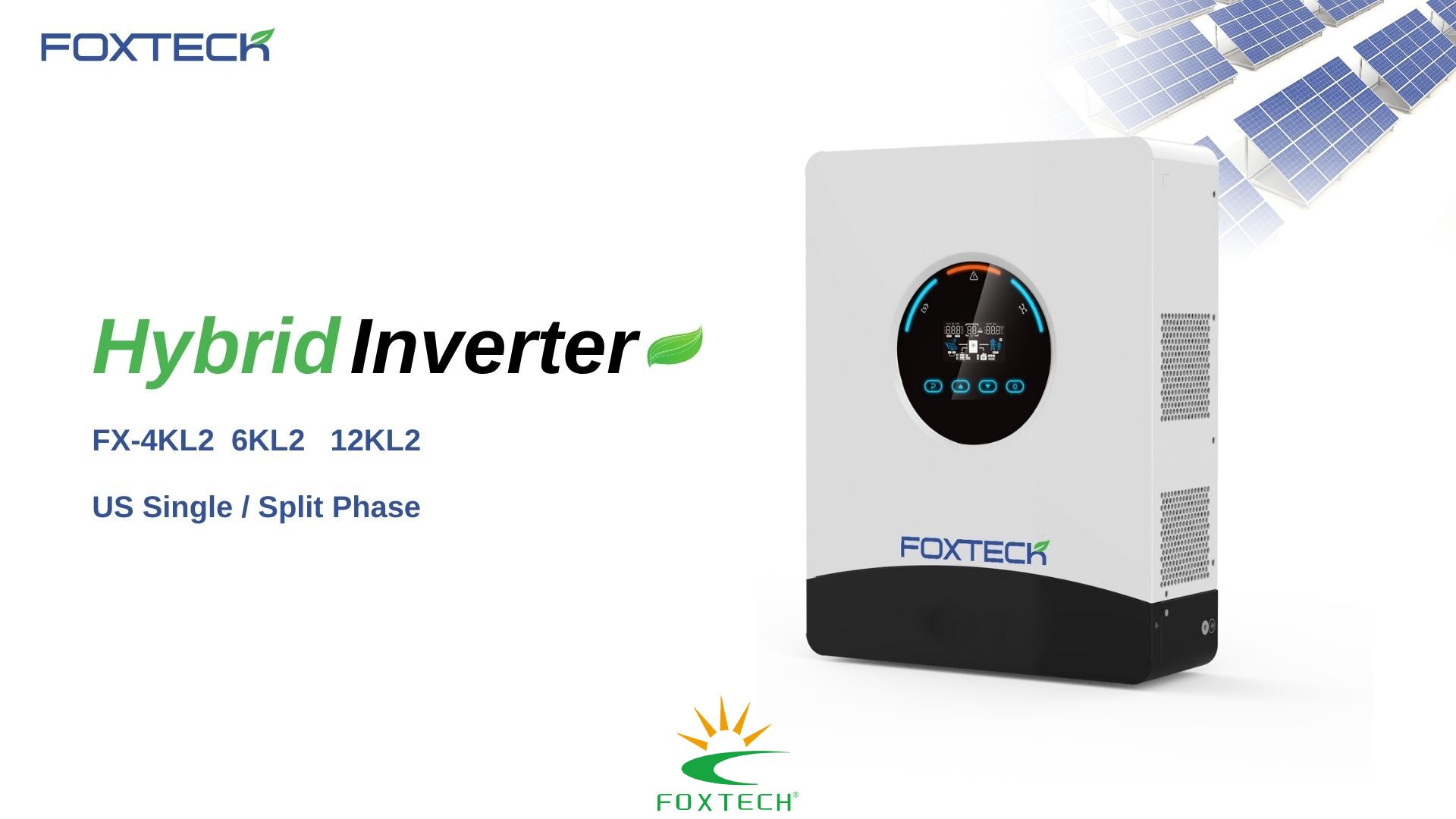 Onduleur solaire hors réseau Foxtech 12 kW avec MPPT et BMS