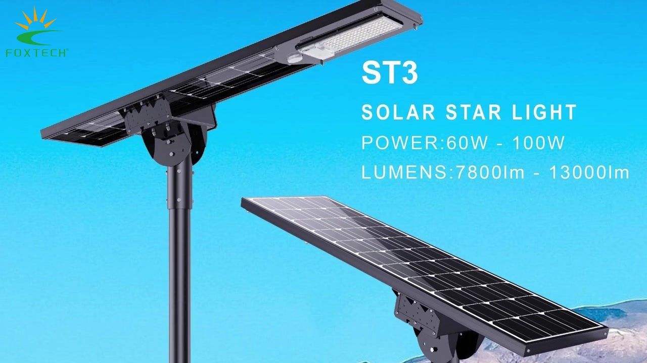 Foxtech 60W-100W All-in-One Solar Street Light. High Efficiency ...