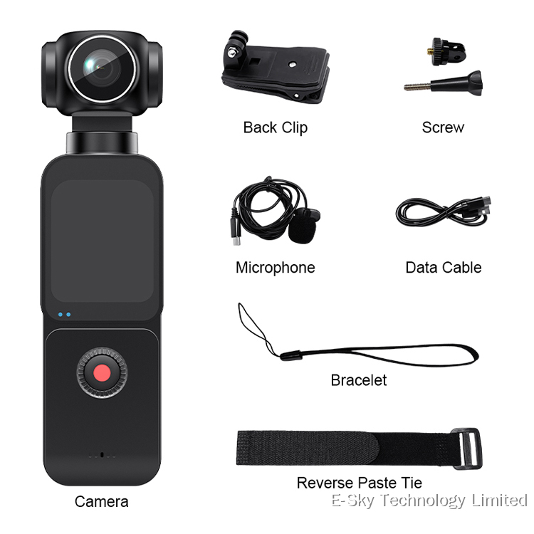 Portable Pocket Camera with 5K Video Gimbal Stabilization WlFl Face ...