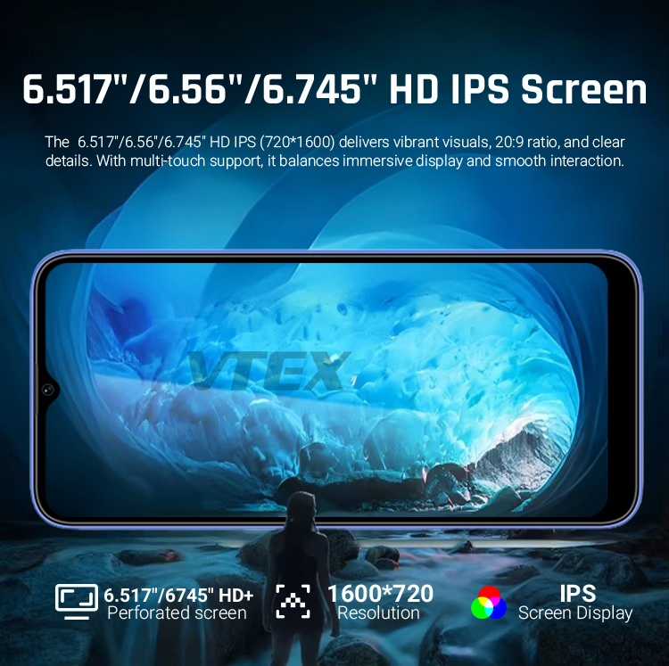 6.5 Inch SC9863 CPU 4G Smartphone HD IPS Display Android 16 5000mAh Big ...