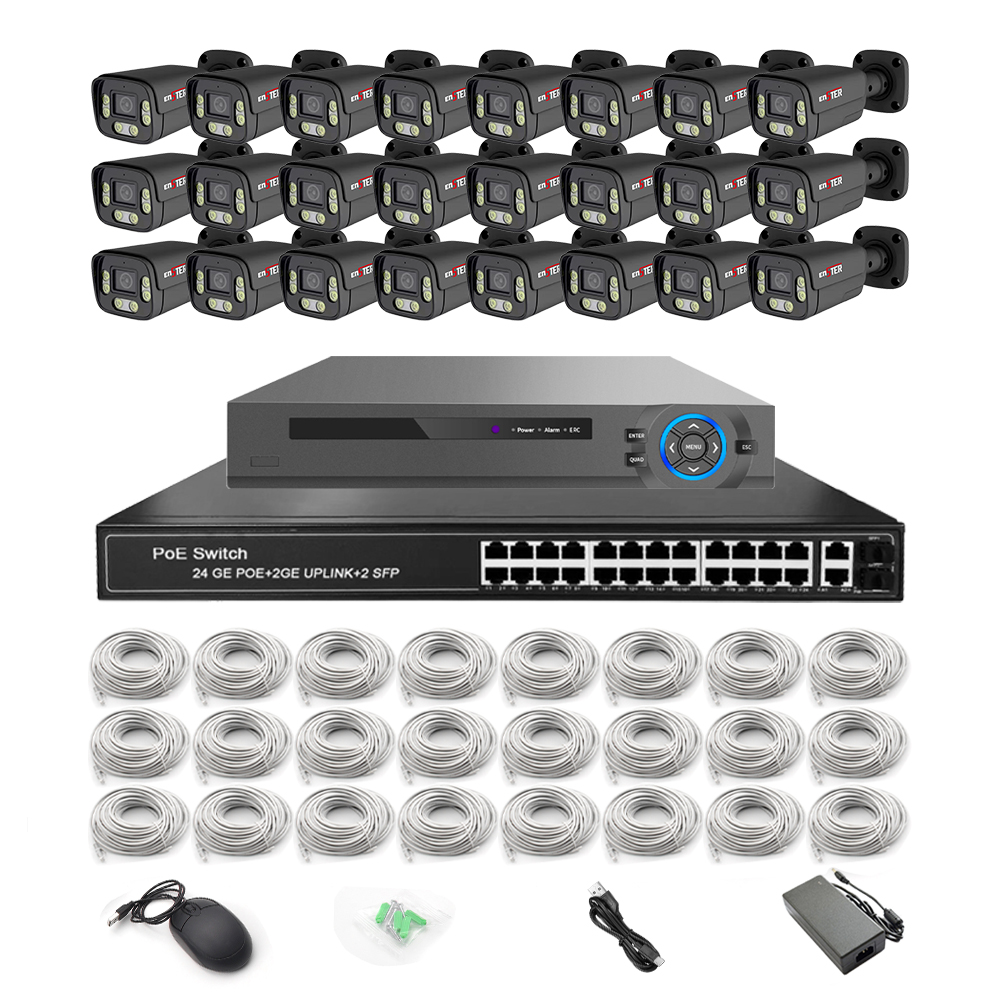 24 Channel 5mp HD Outdoor Bullet Poe Cctv Security Surveillance Camera ...