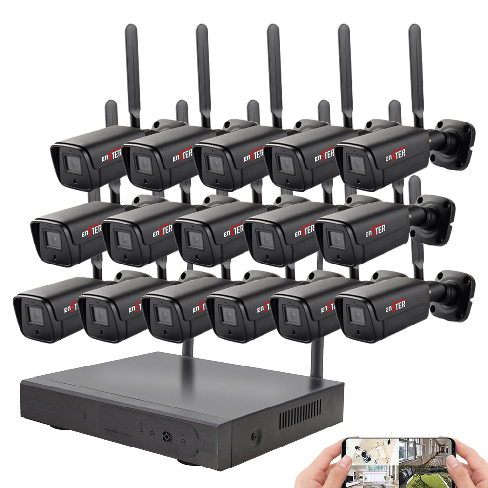 16-Kanal 3MP WiFi Outdoor-Überwachungskamera Wireless NVR Kit | ENSTER