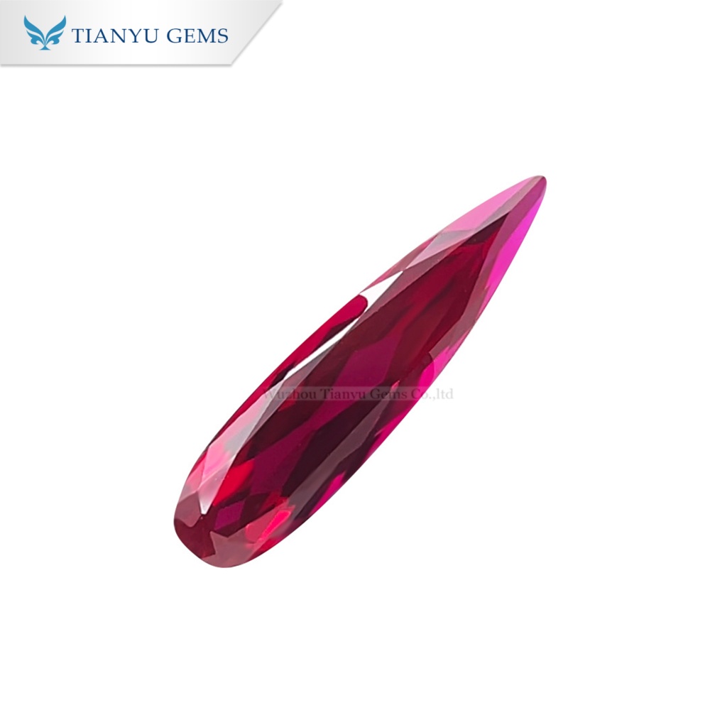 Elongated Pear Shape Lab Grown Ruby Gemstone | Tianyu gems