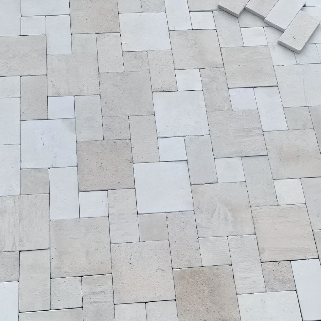 Modern Design Natural Sunshine White Travertine French Pattern Pavers ...