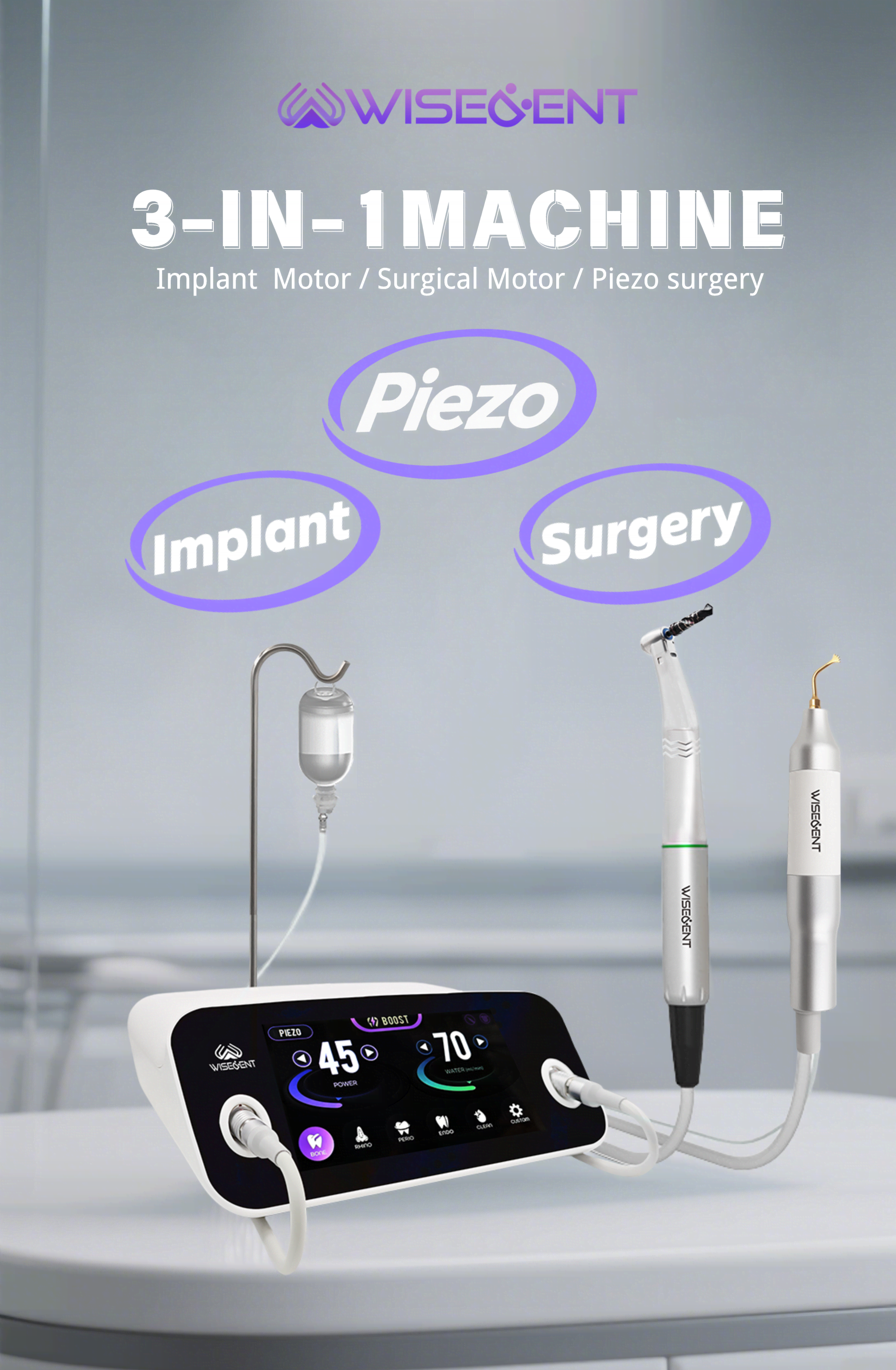 WISEDENT - Foshan 3-in-1 Piezo Surgery Implant LED Handpiece Wireless ...