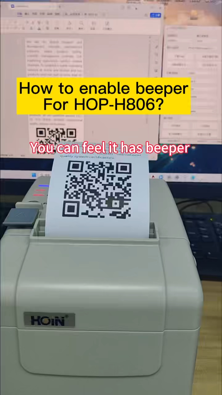 Introducción a cómo habilitar el zumbador para la impresora térmica HOIN HOP-H806 de 80 mm
