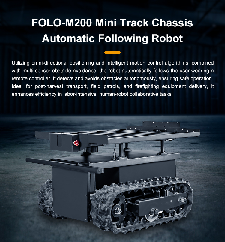 FOLO-M200 Mini Track Chassis Automatic Following Robot | FOXTECH ROBOT
