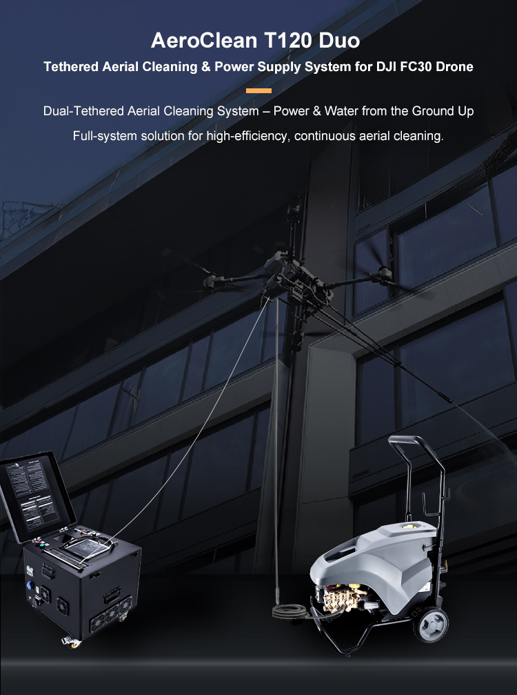 AeroClean T120 Duo Tethered Aerial Cleaning & Power Supply System for ...