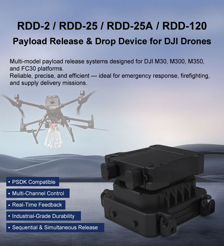 RDD-25A Payload Release and Drop Device for DJI Drones | FOXTECH ROBOT
