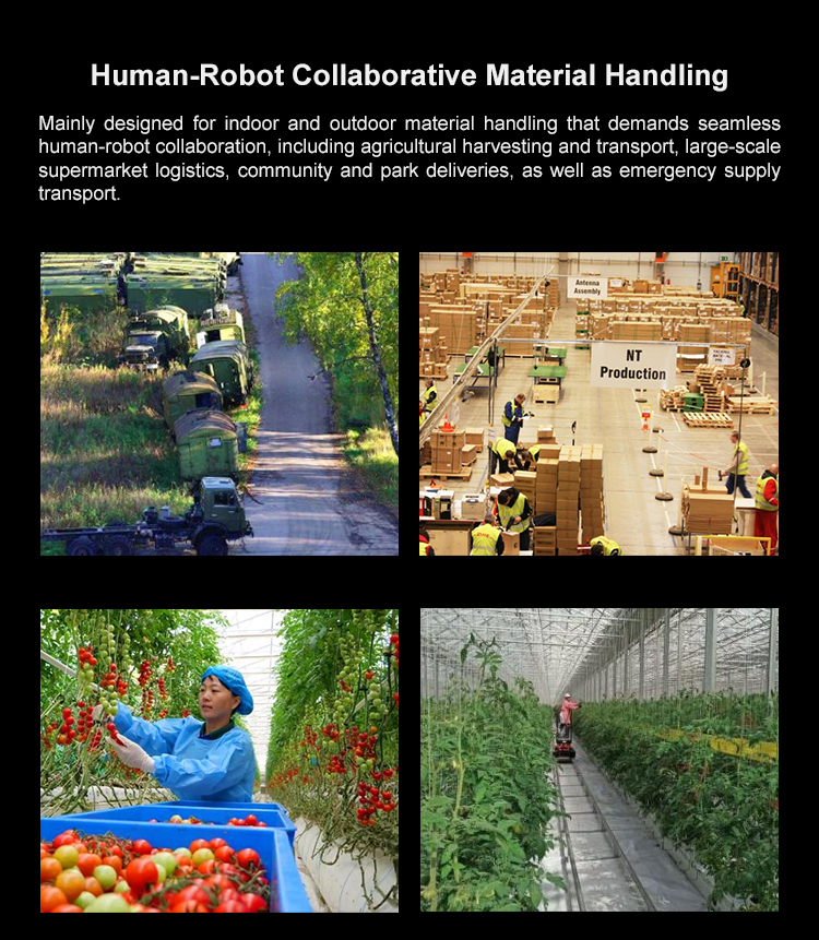 FOLO-300 4WD Automatic Wheeled Following Robot 300KG Heavy-Duty Chassis ...