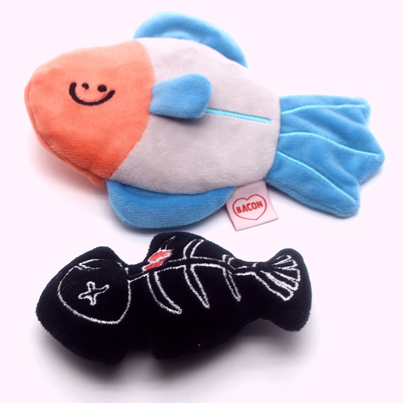 Custom Funny Fish Plush Toy Set – Smiling Fish & Skeleton Fish Design ...