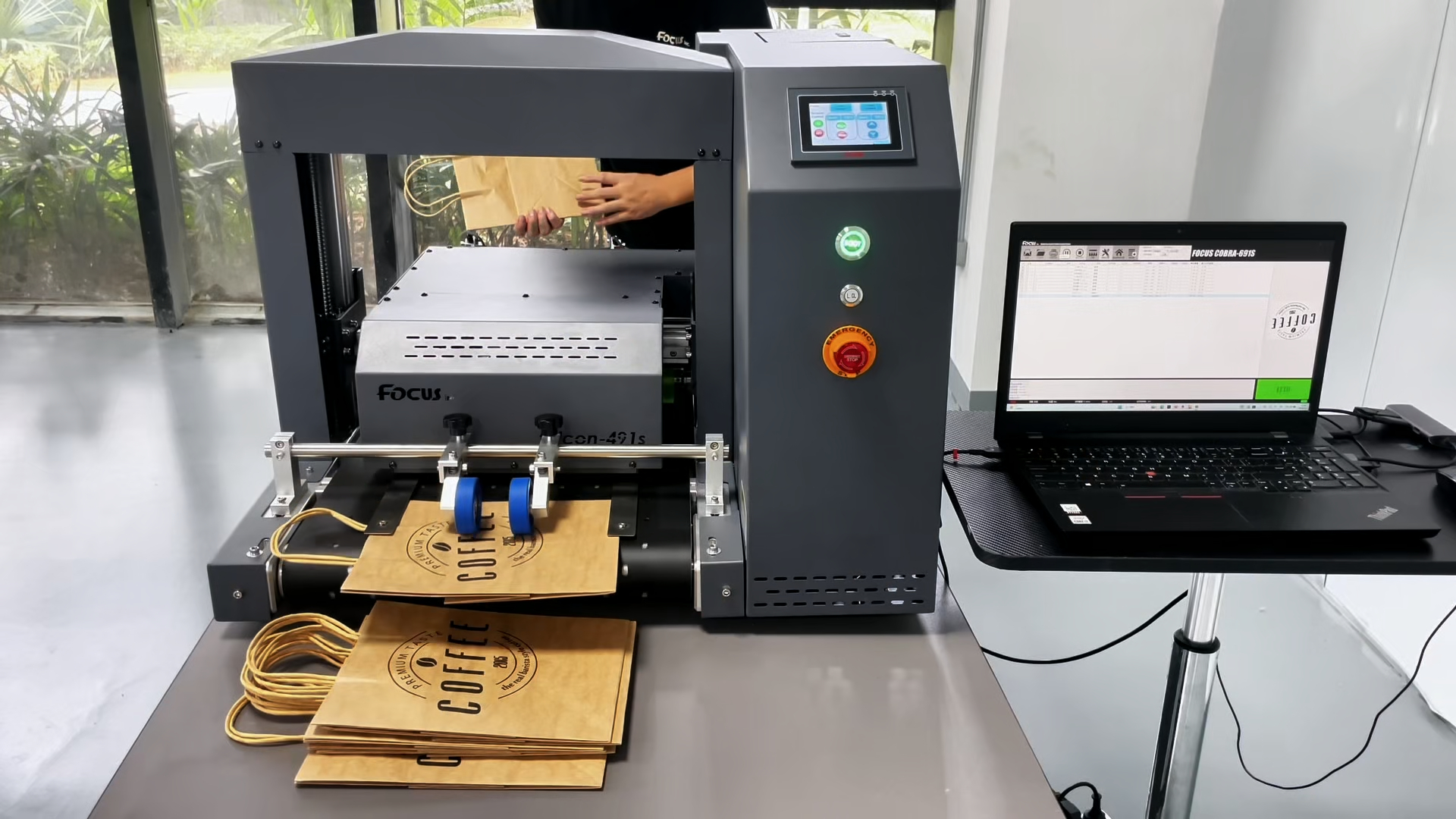 Focus inc. Falcon-491S Desktop Mini Paper Bags Box Single Pass Inkjet ...